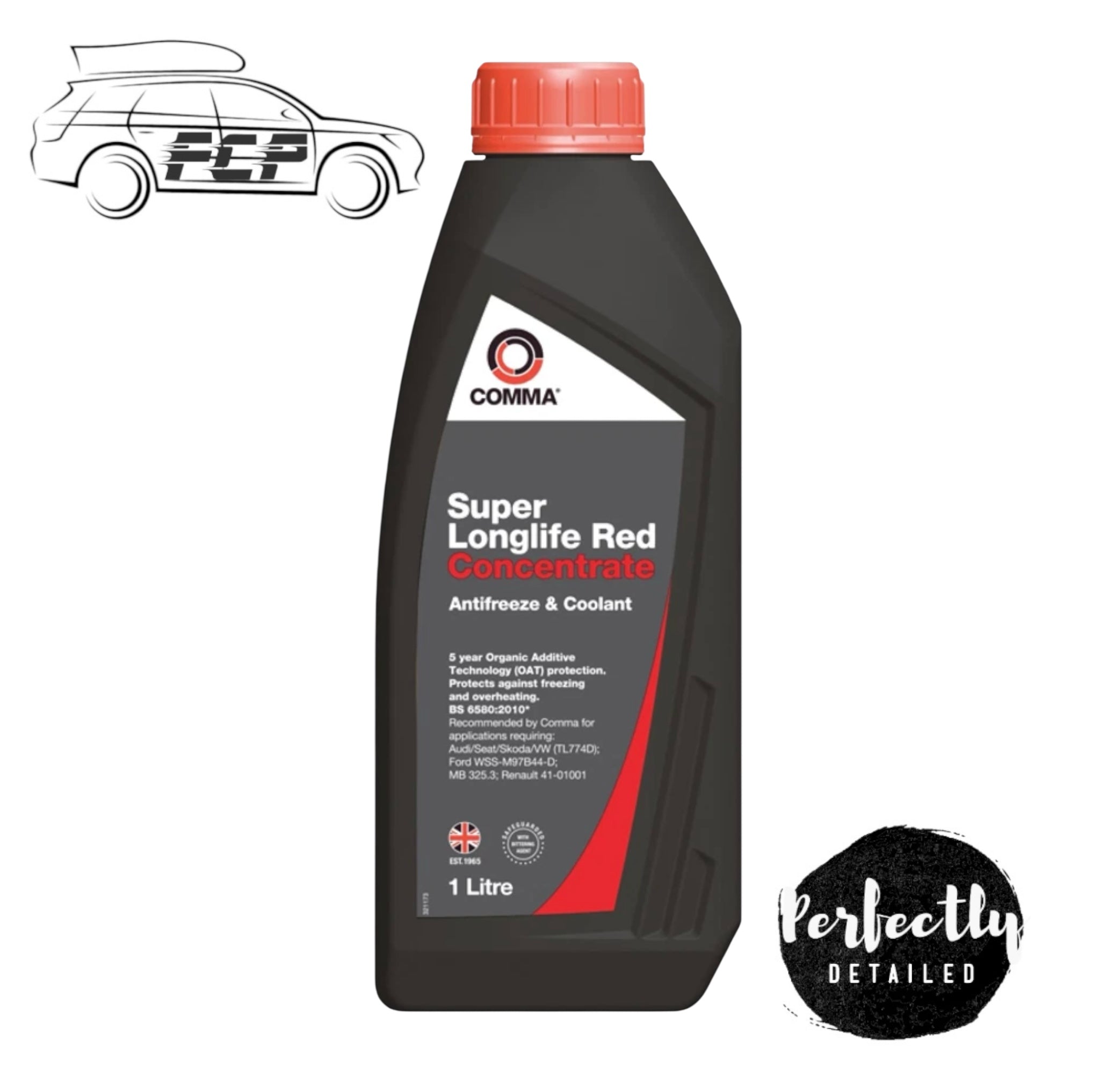 Comma Super Longlife Red Concentrate Antifreeze & Coolant 1L ...